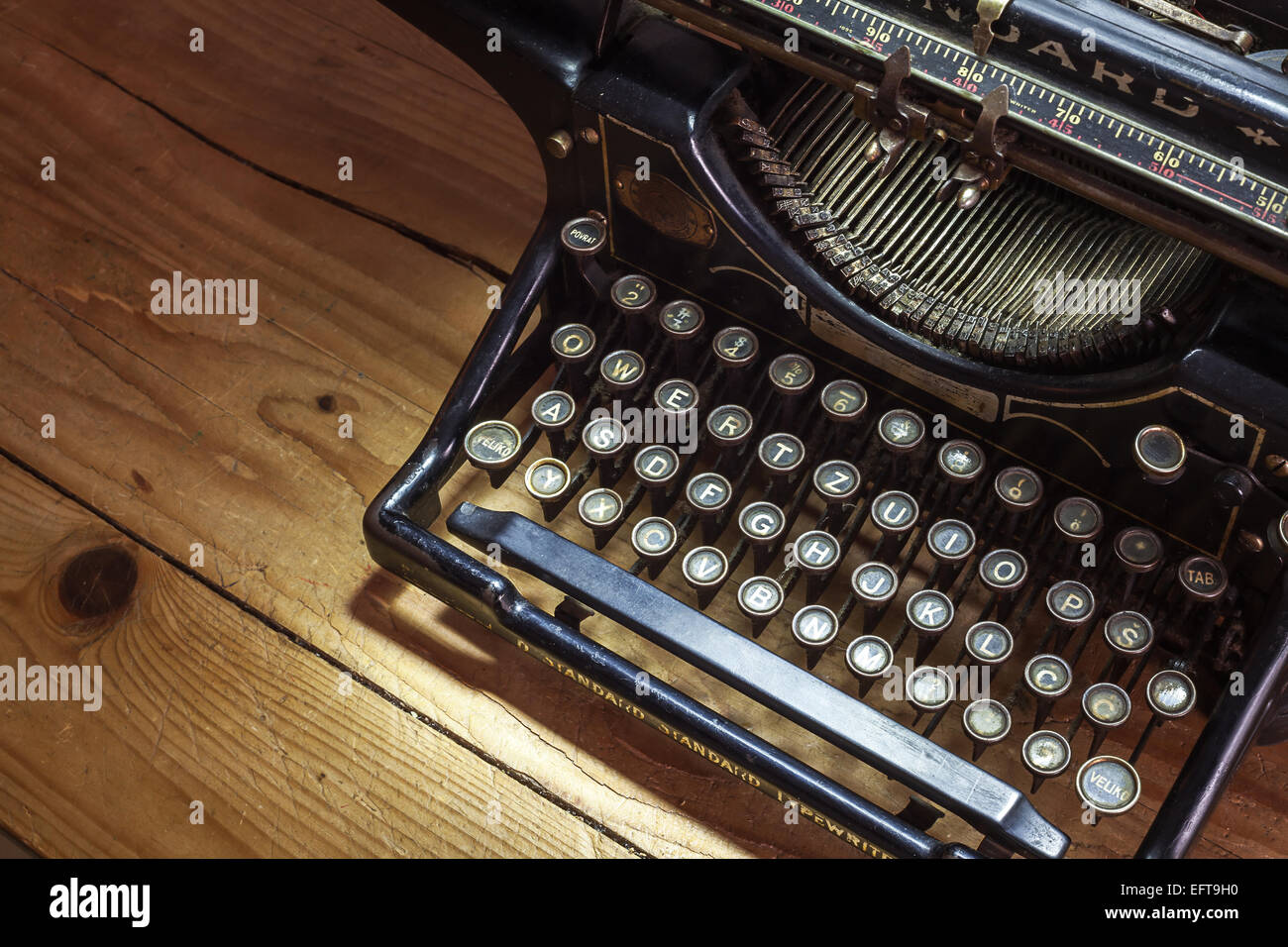 Retro design of an old typewriter, dusty surfaces in good shape Stock ...