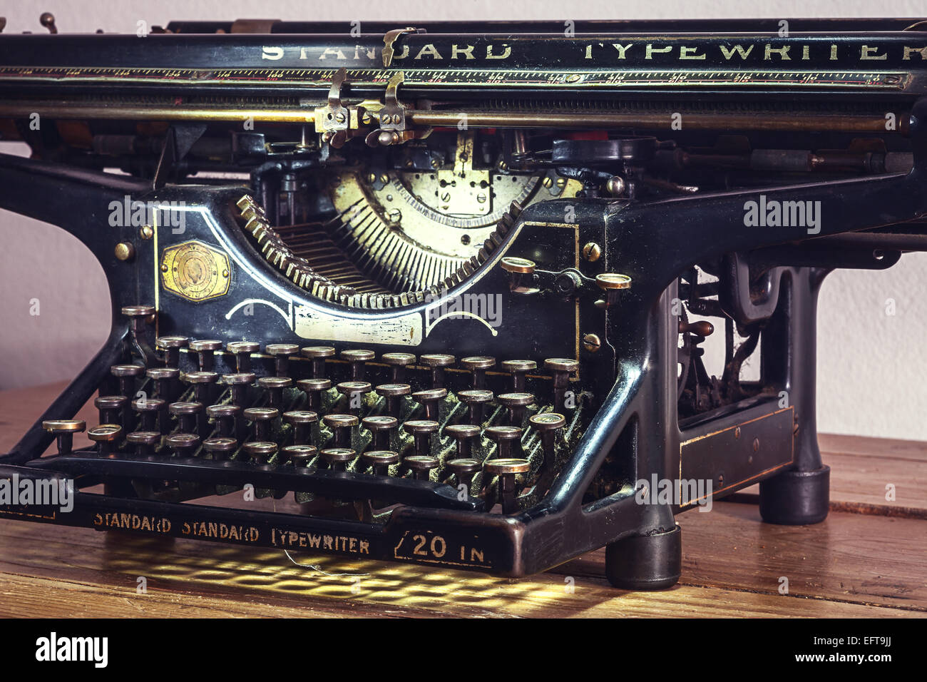 Retro design of an old typewriter, dusty surfaces in good shape Stock ...