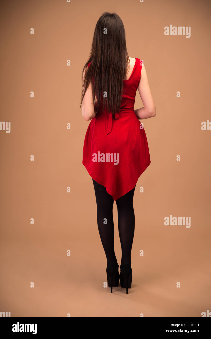 Dress back view woman high heels hi-res stock photography and images ...
