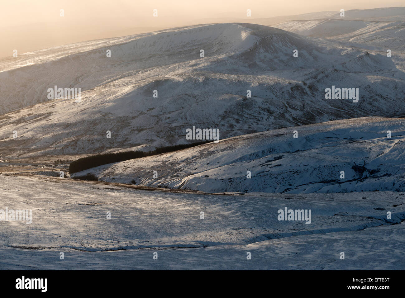 Fan Fawr towards sunset from Corn Du, Brecon Beacons National Park ...
