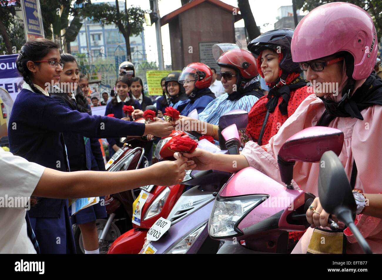 Women participate in a Motor Bike Rally during Road Safety Week ...