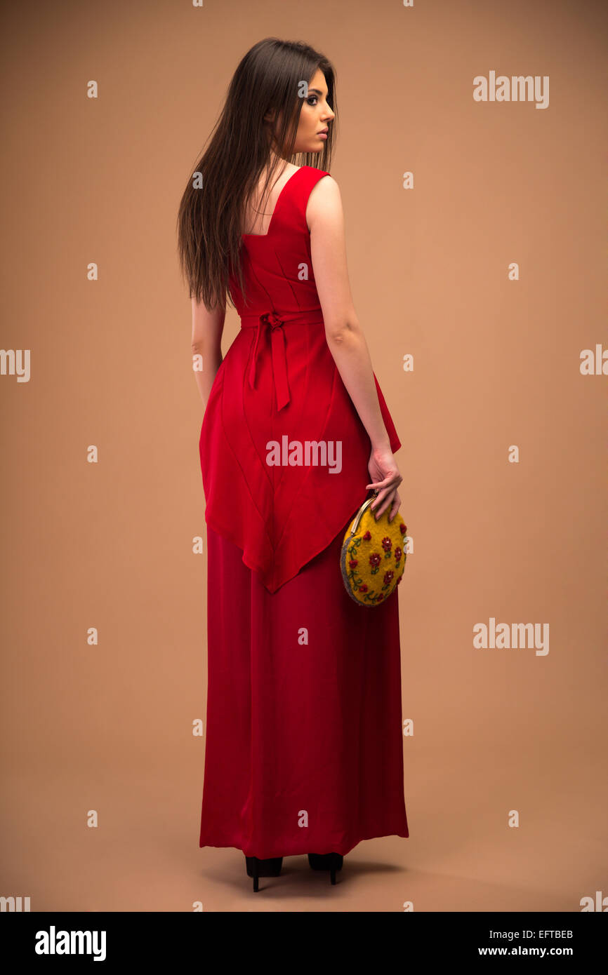 Dress back view woman high heels hi-res stock photography and images ...