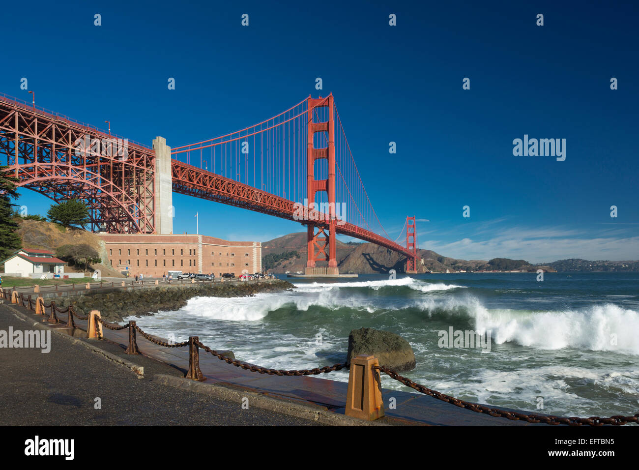 SURF SEAWALL FORT POINT GOLDEN GATE BRIDGE (©JOSEPH STRAUSS 1937) SAN ...