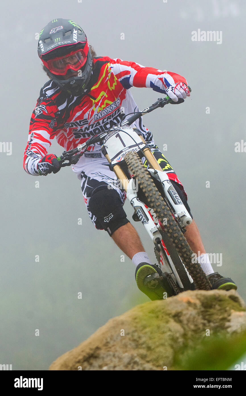 British downhill mountain bike racer Josh Bryceland competing at the ...