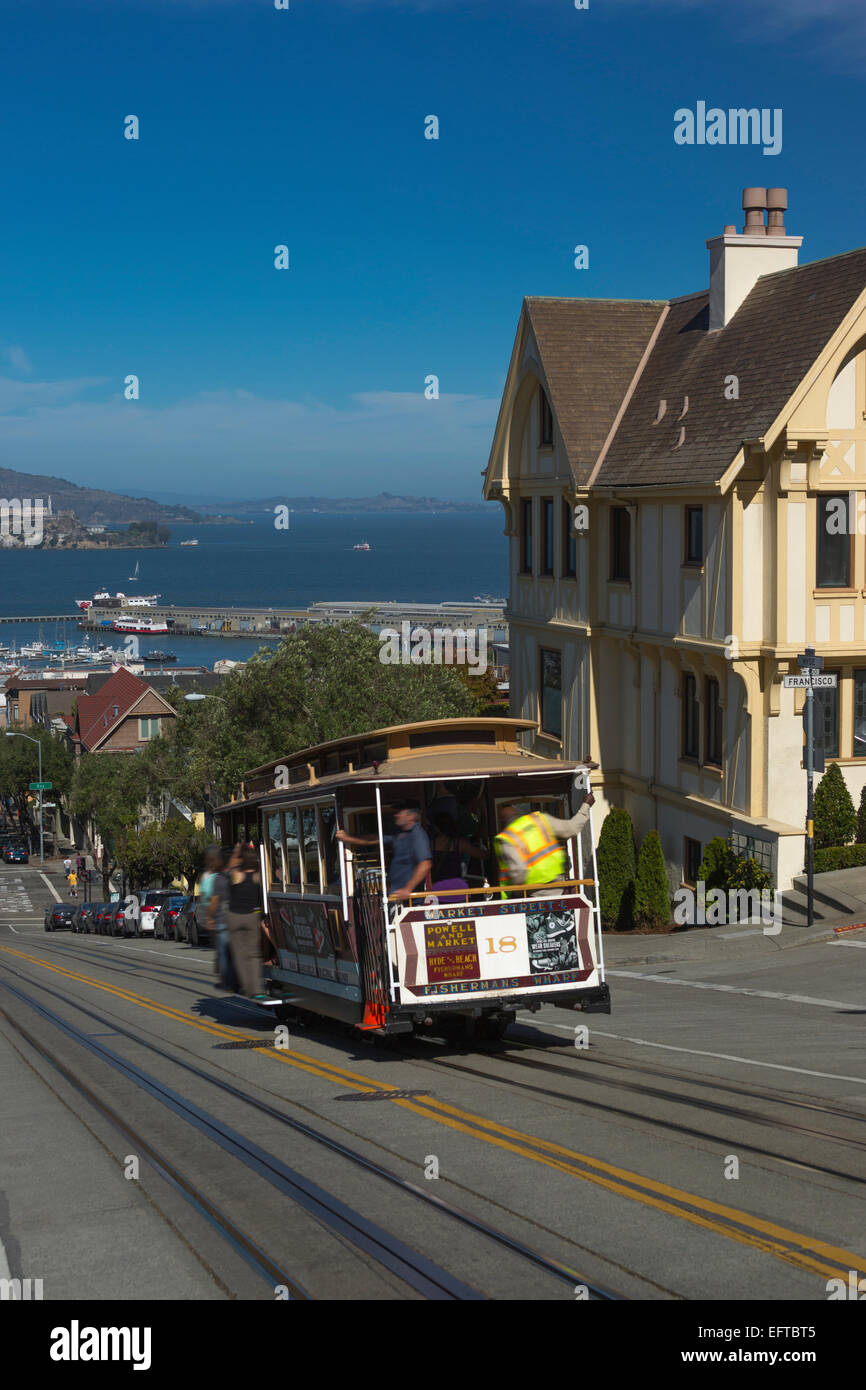 CABLE CAR FRANCISCO STREET VICTORIAN MANSION HYDE STREET SAN FRANCISCO ...