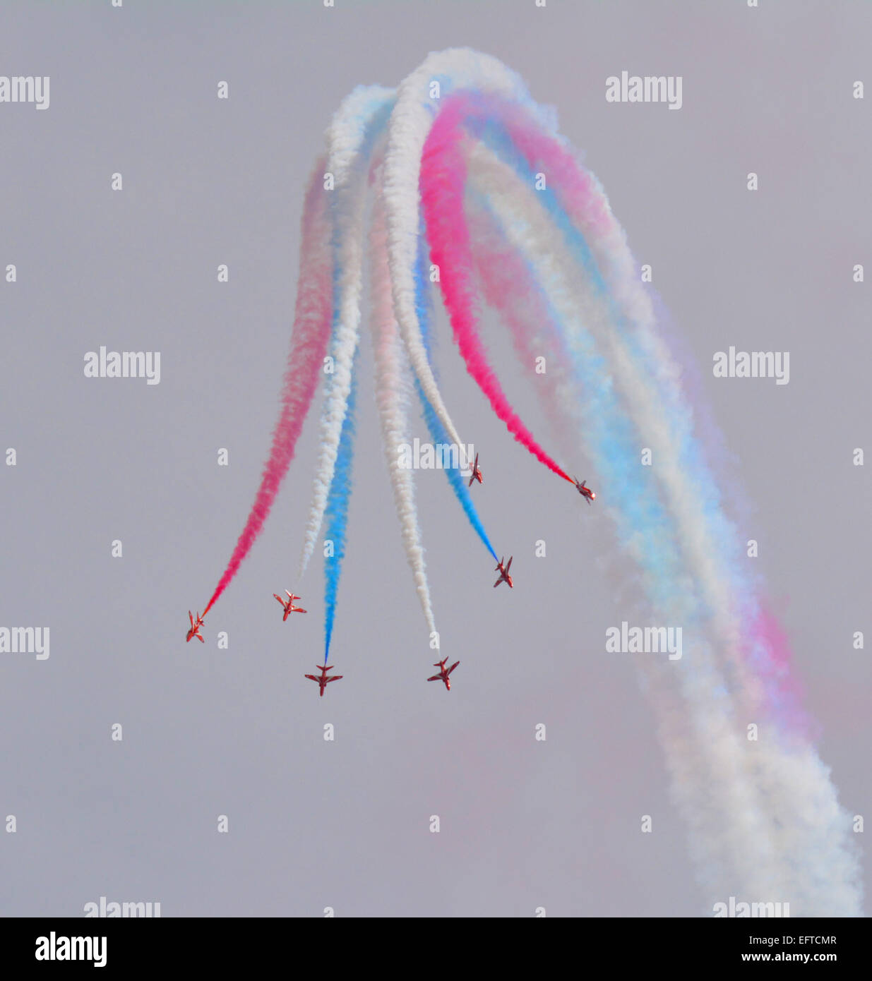 RAF Red Arrows Performing one of their breaks Stock Photo - Alamy