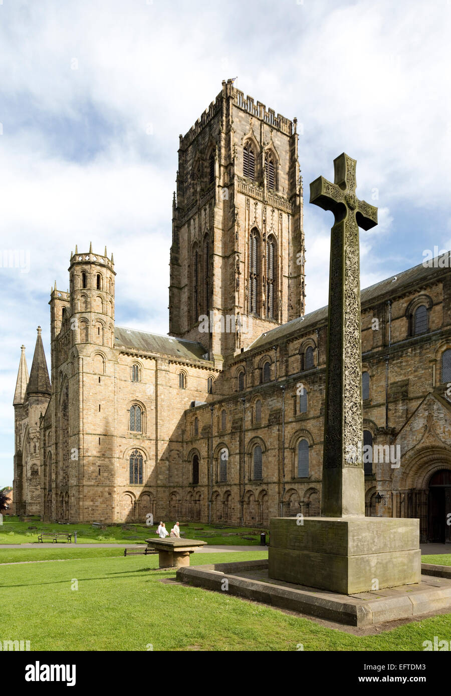 Boer War Memorial cross outside North door of Durham Cathedral UK Stock ...