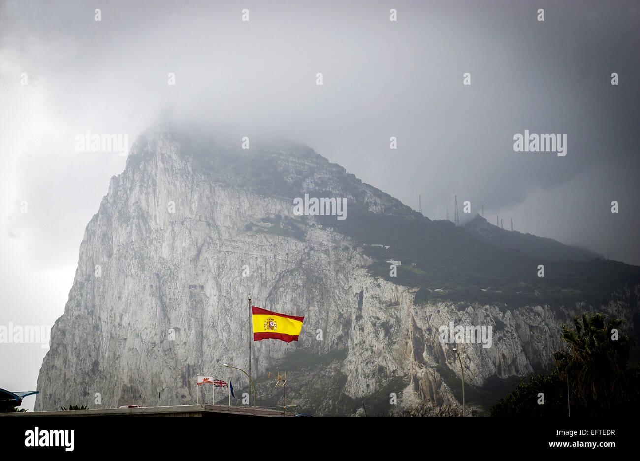 Gibraltar border union jack hi-res stock photography and images - Alamy