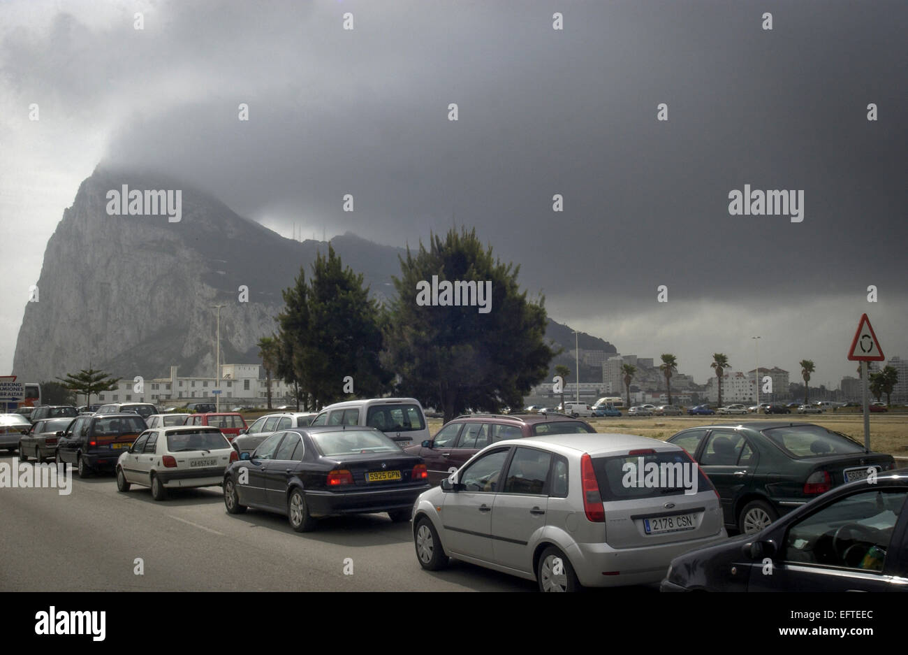 Cars at the gibraltar border hi-res stock photography and images - Alamy