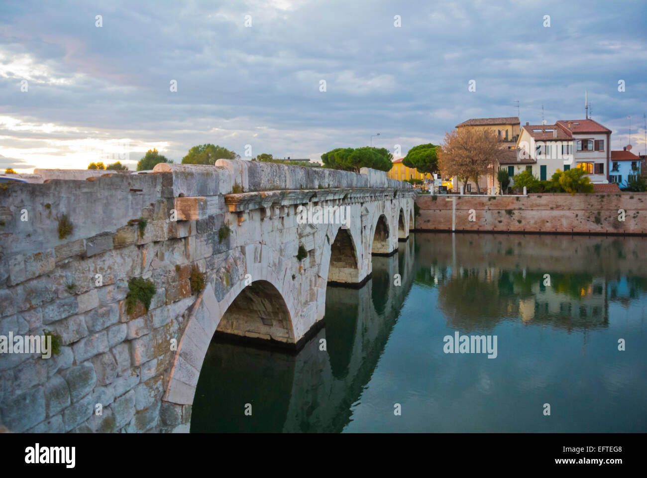 Ponte di Tiberio, Tiberius bridge, crossing Maracchia canal, Rimini ...