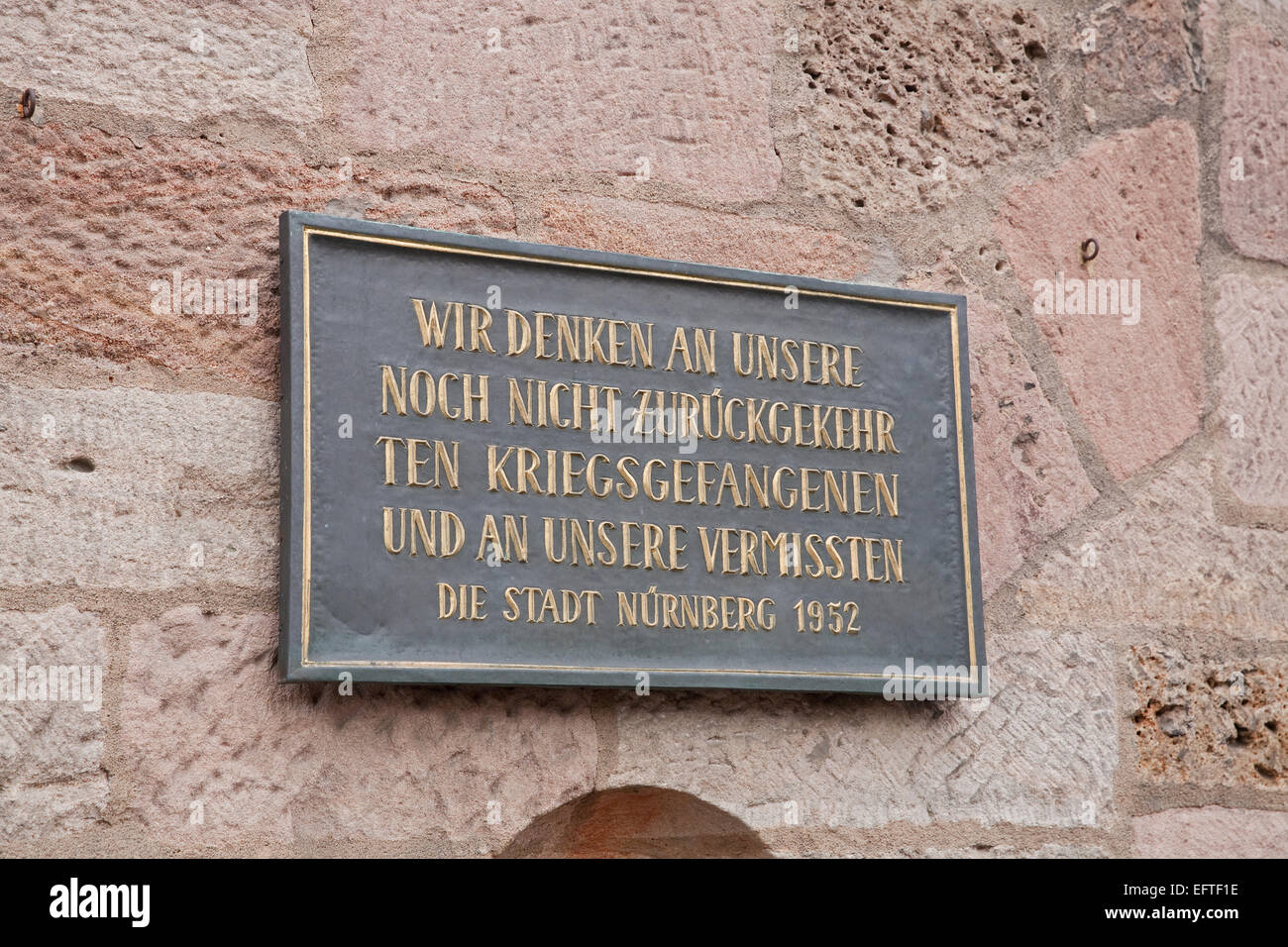 Memorial plaque on a wall in Nuremburg Germany Stock Photo - Alamy