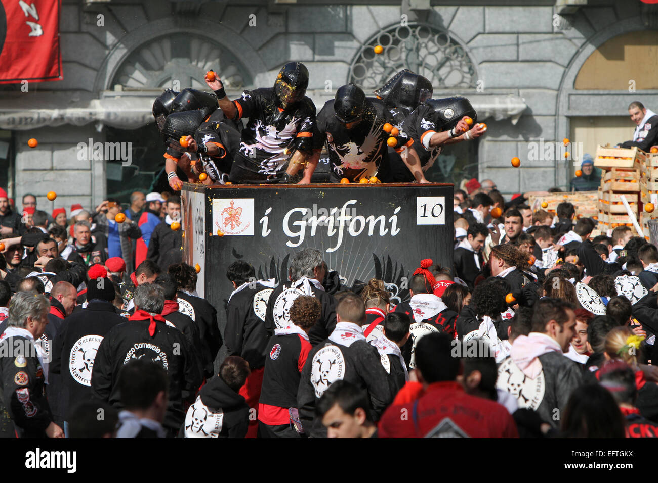 Battle of oranges ivrea hi-res stock photography and images - Alamy