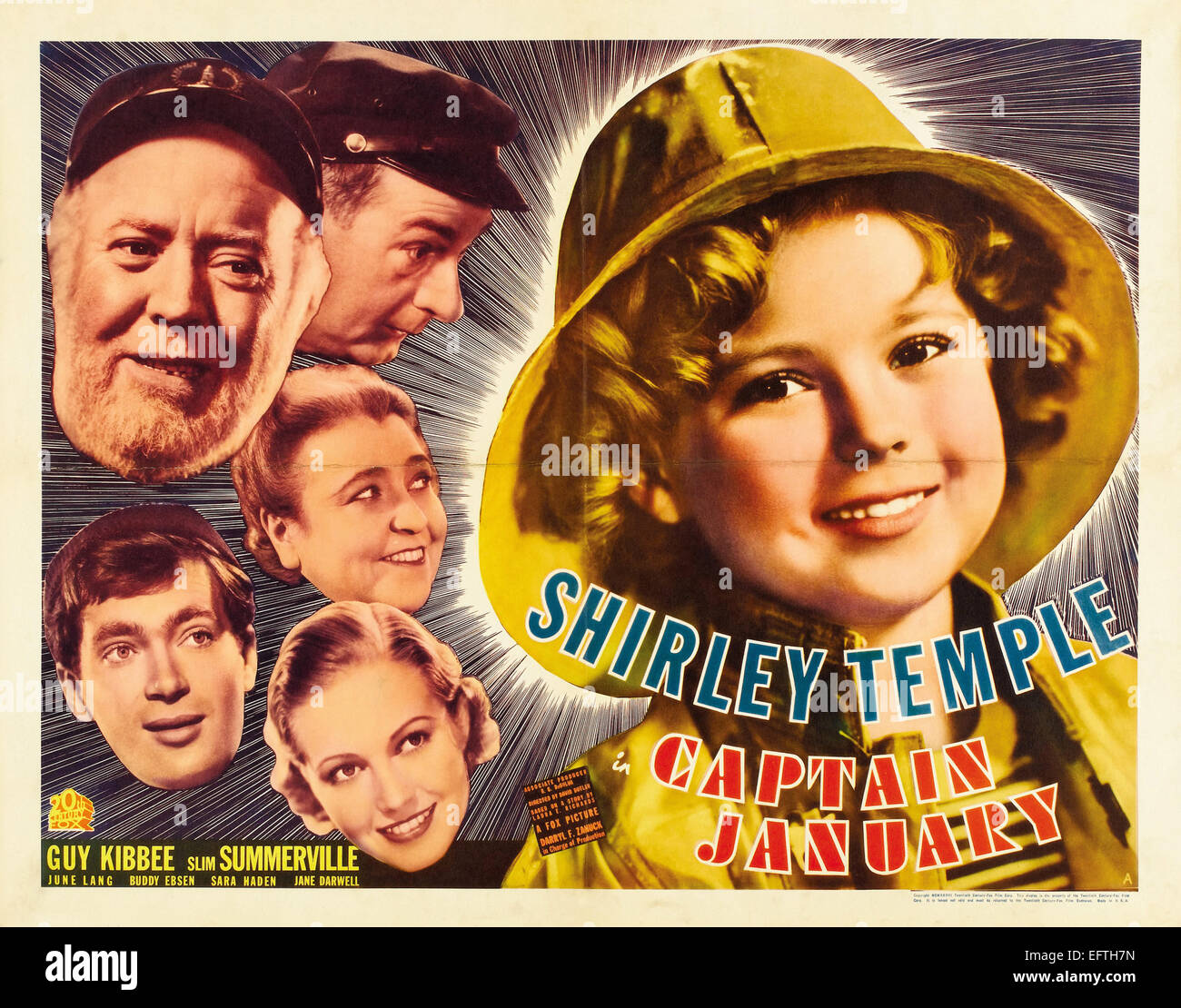 Captain January - 1936 - Shirley Temple - Movie Poster Stock Photo - Alamy