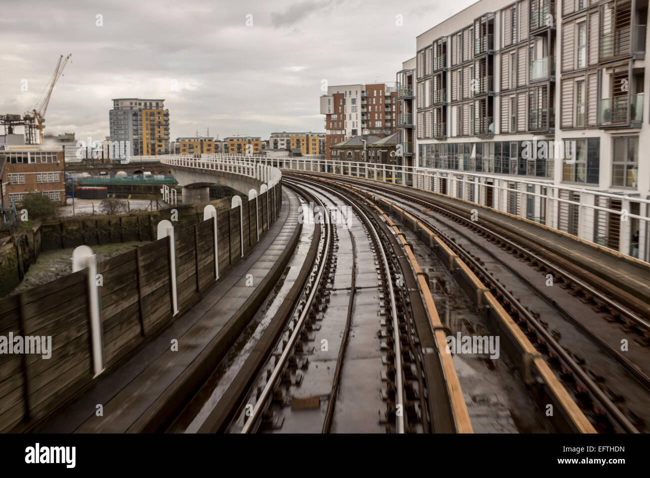 Docklands Light Railway, the DLR, driverless train Stock Photo - Alamy
