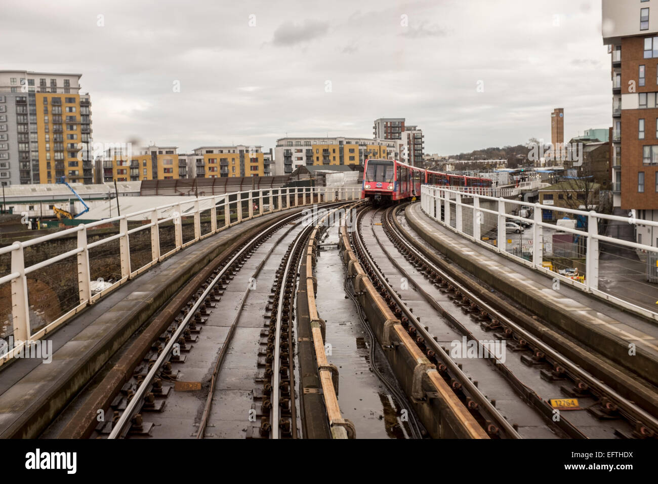 Docklands Light Railway, the DLR, driverless train Stock Photo - Alamy