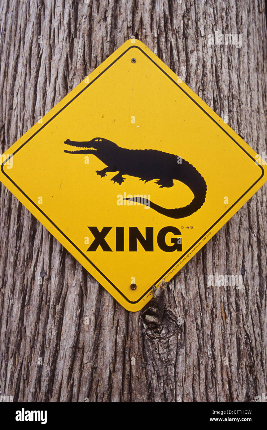 Alligator crossing sign hi-res stock photography and images - Alamy