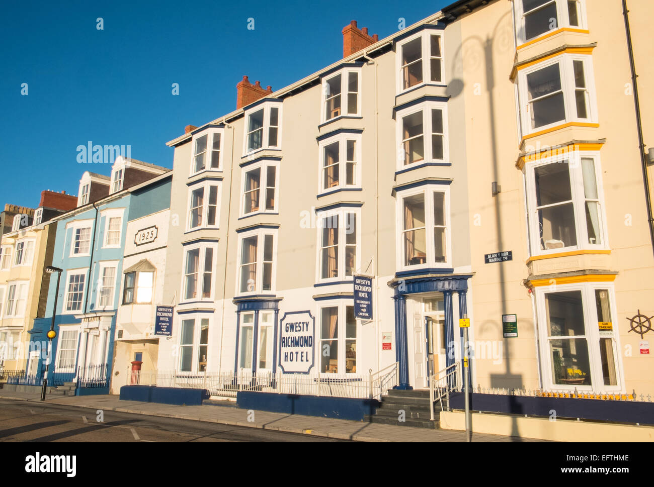 Terraced houses along Victoria Terrace,with views of beach, and ...
