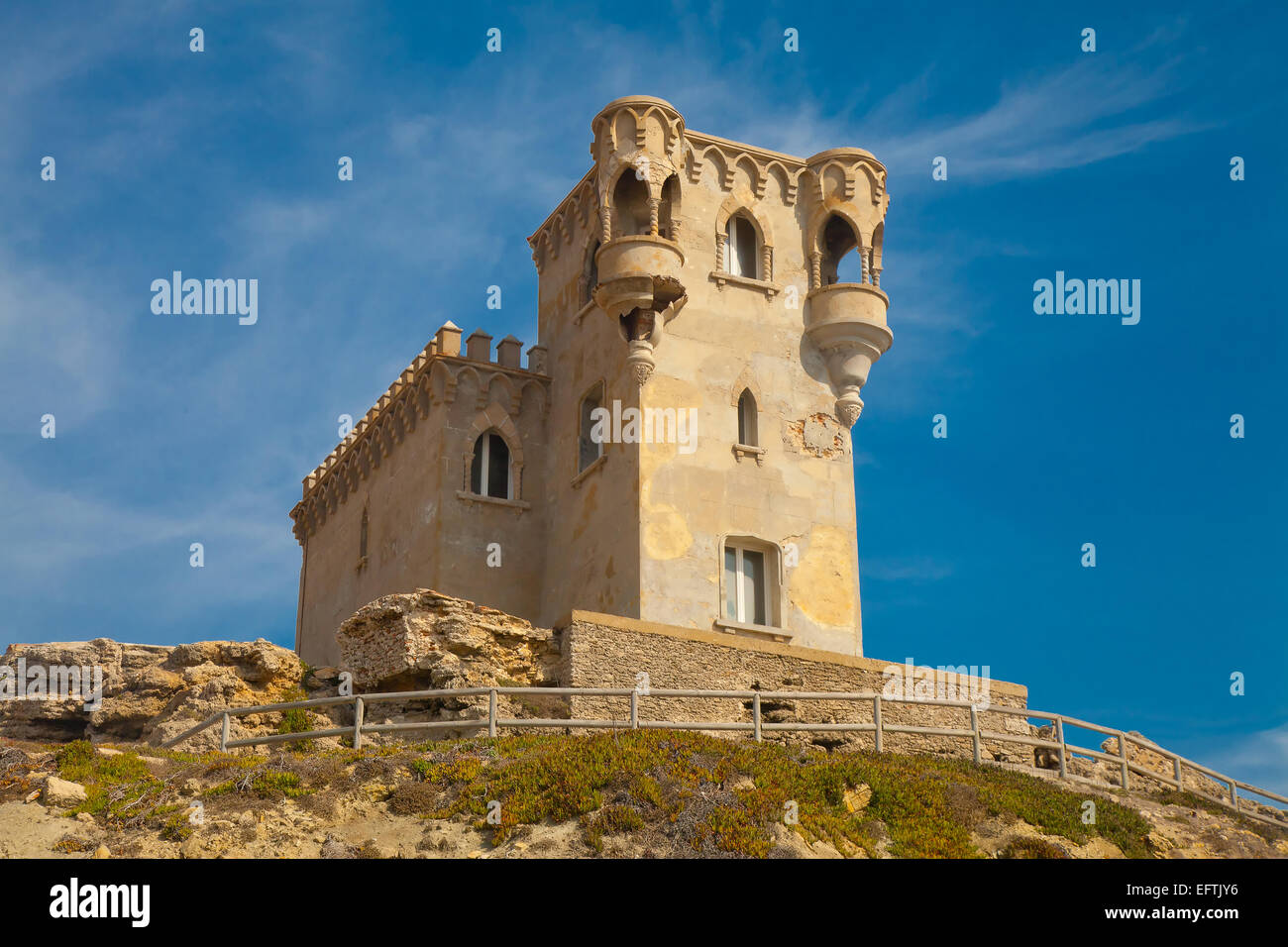 Old fort in Tarifa, Spain - the meeting point of Mediterranean and the ...