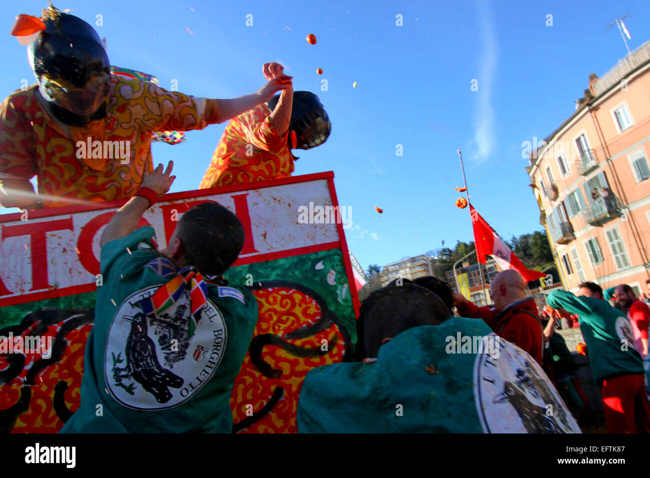 Orange carnival battle italy hi-res stock photography and images - Alamy