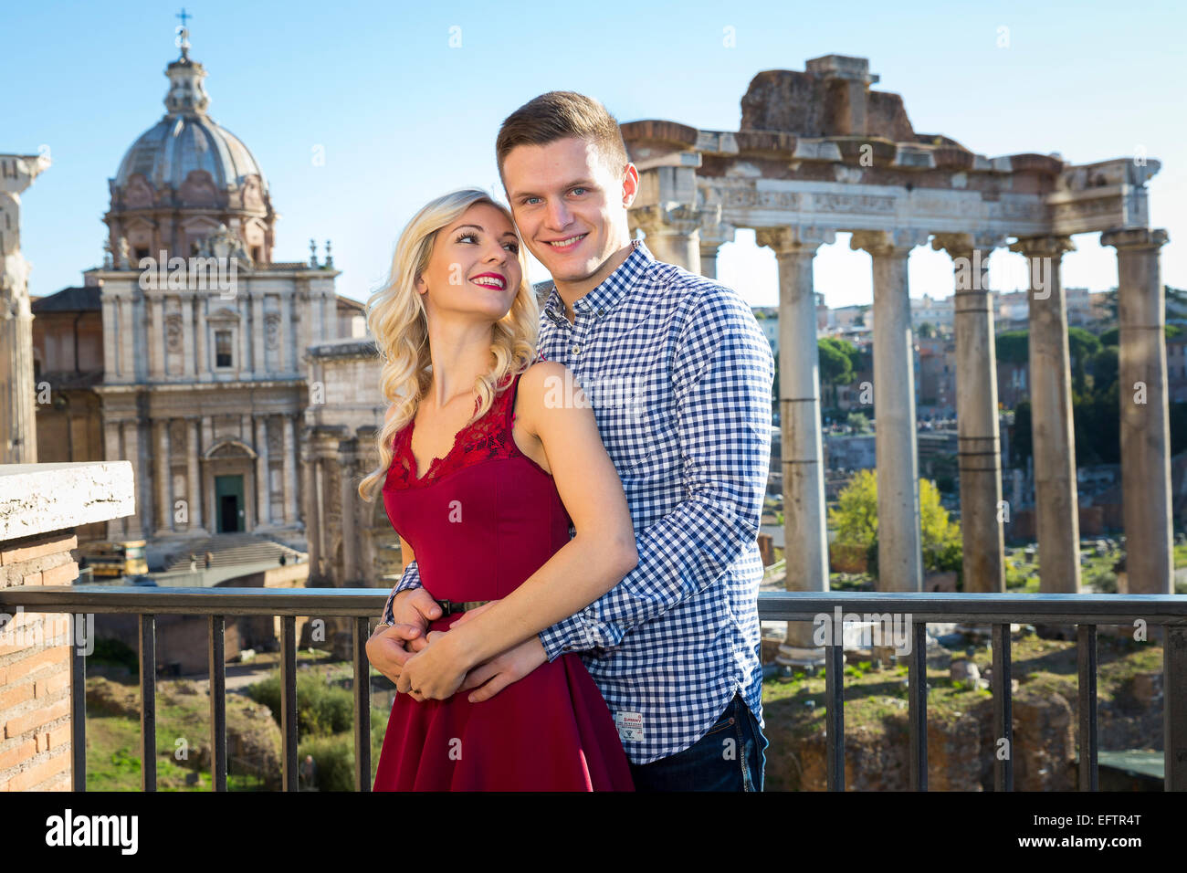 Couple smiling at the Roman Forum. Rome, Italy Stock Photo - Alamy