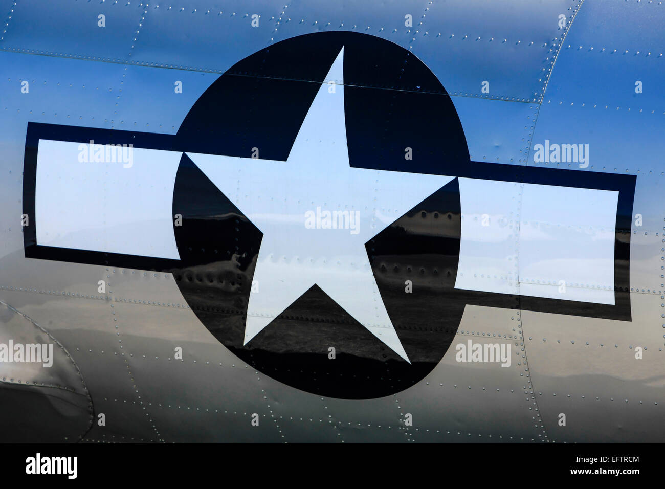 The United States Army Air Force insignia painted on the side of a B17G ...