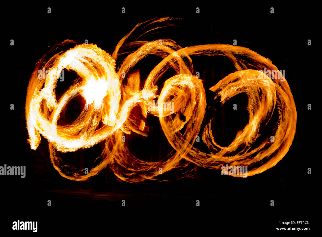 Fire Show Flaming Trails Stock Photo - Alamy