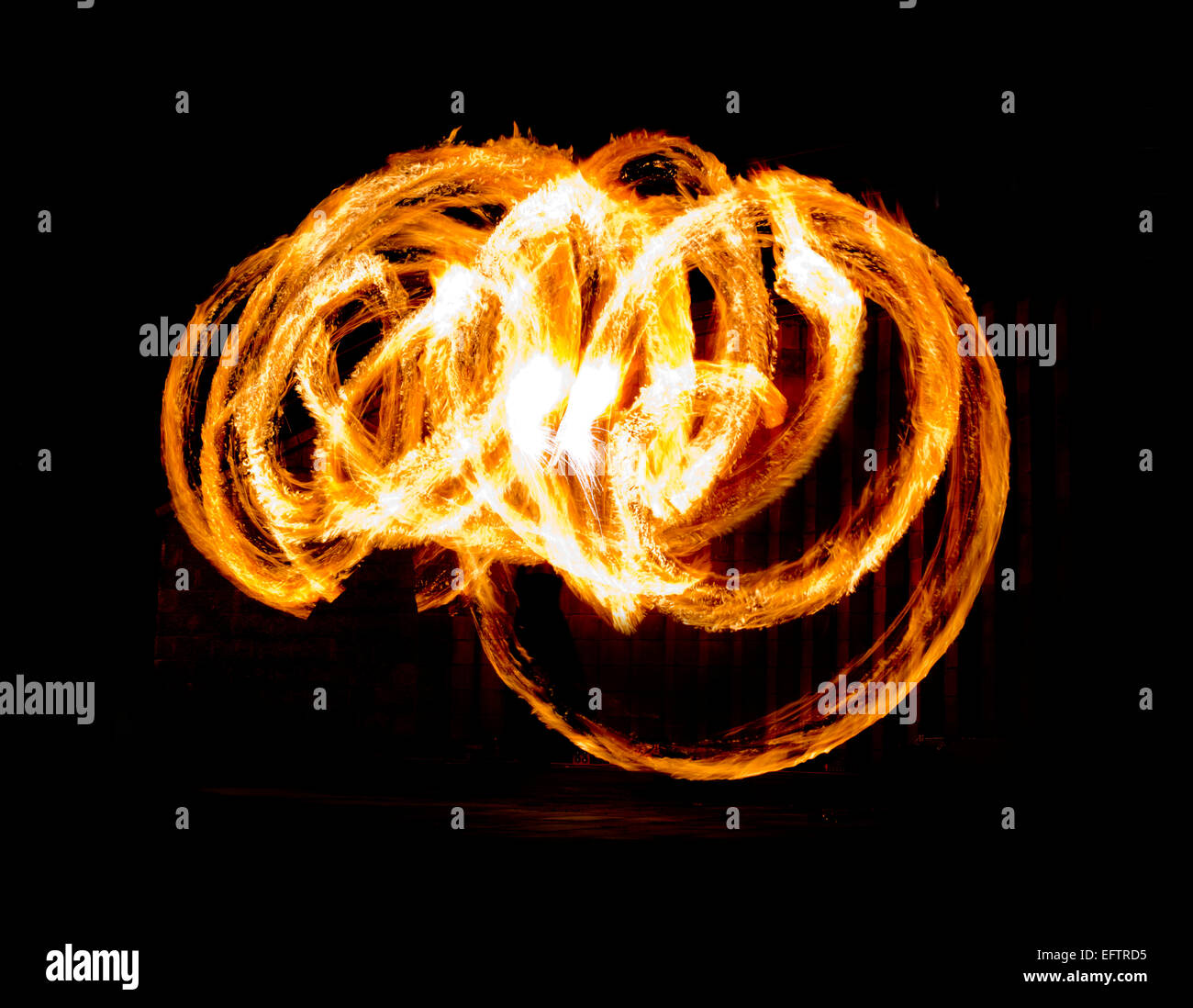 Fire Show Flaming Trails Stock Photo - Alamy