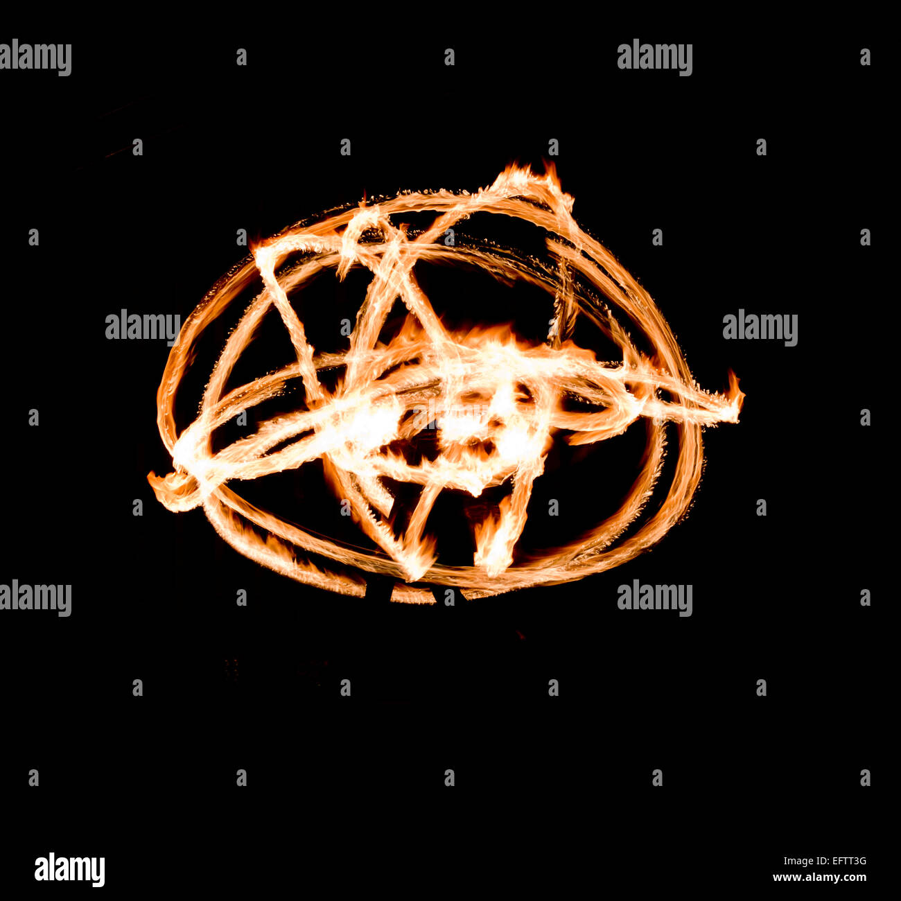 Fire Show Flaming Trails Stock Photo - Alamy