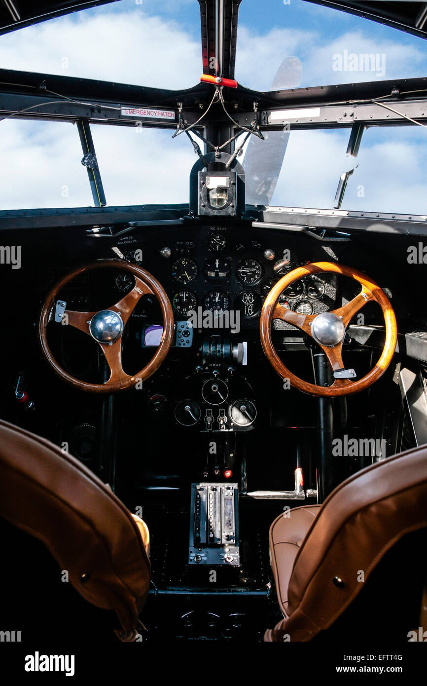Flight-deck of a 1929 Ford Trimotor, also called "The Tin Goose Stock ...