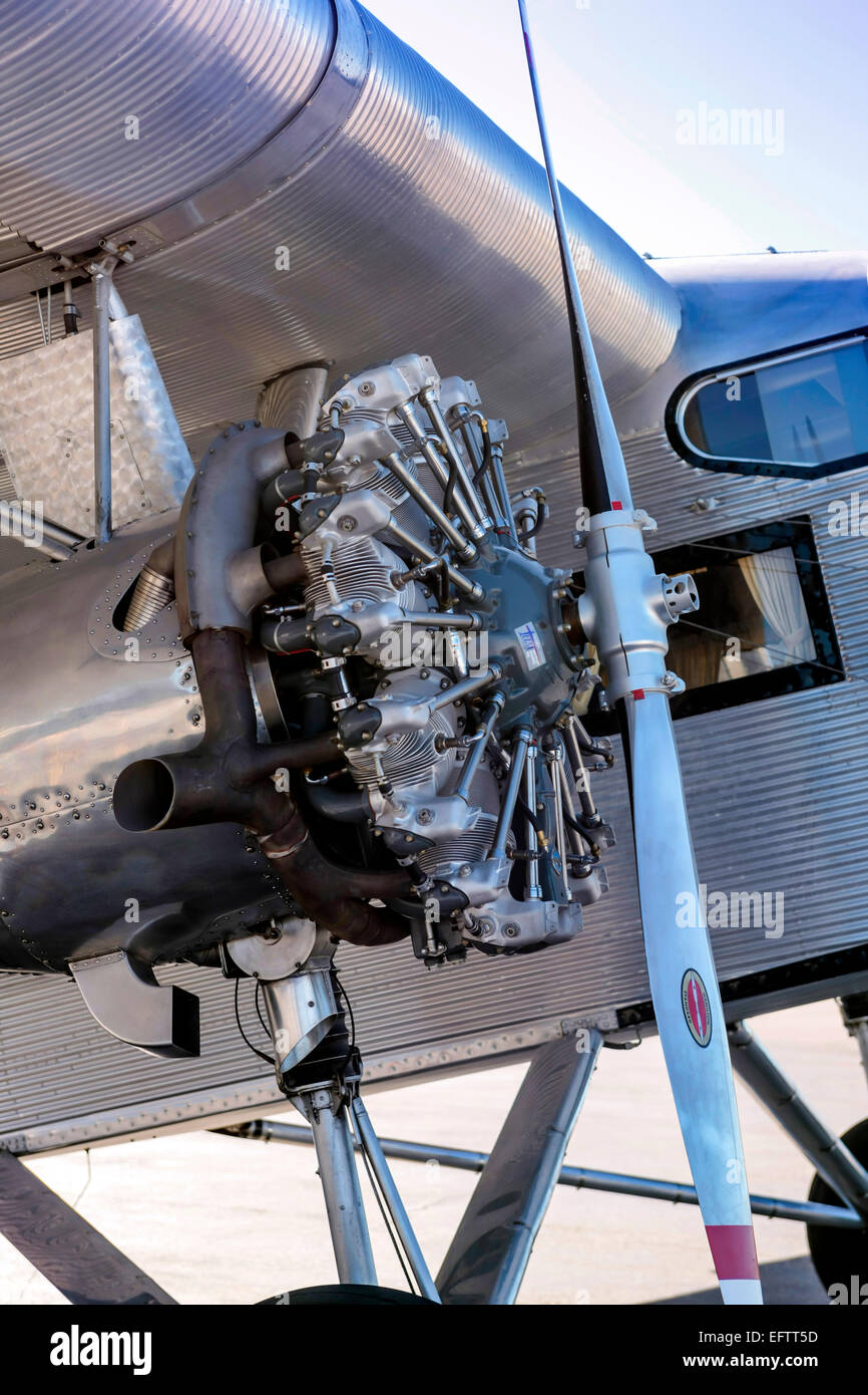 The 300 hp (220 kW) Wright J-6-9 Whirlwind nine-cylinder radial piston ...