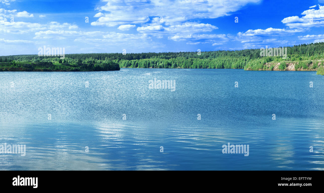 summer lakeside panoramic Stock Photo - Alamy