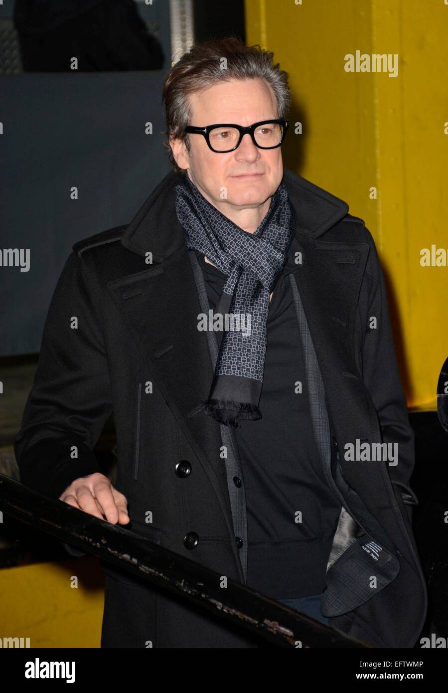 New York, NY, USA. 10th Feb, 2015. Colin Firth at HuffPost Live out and ...