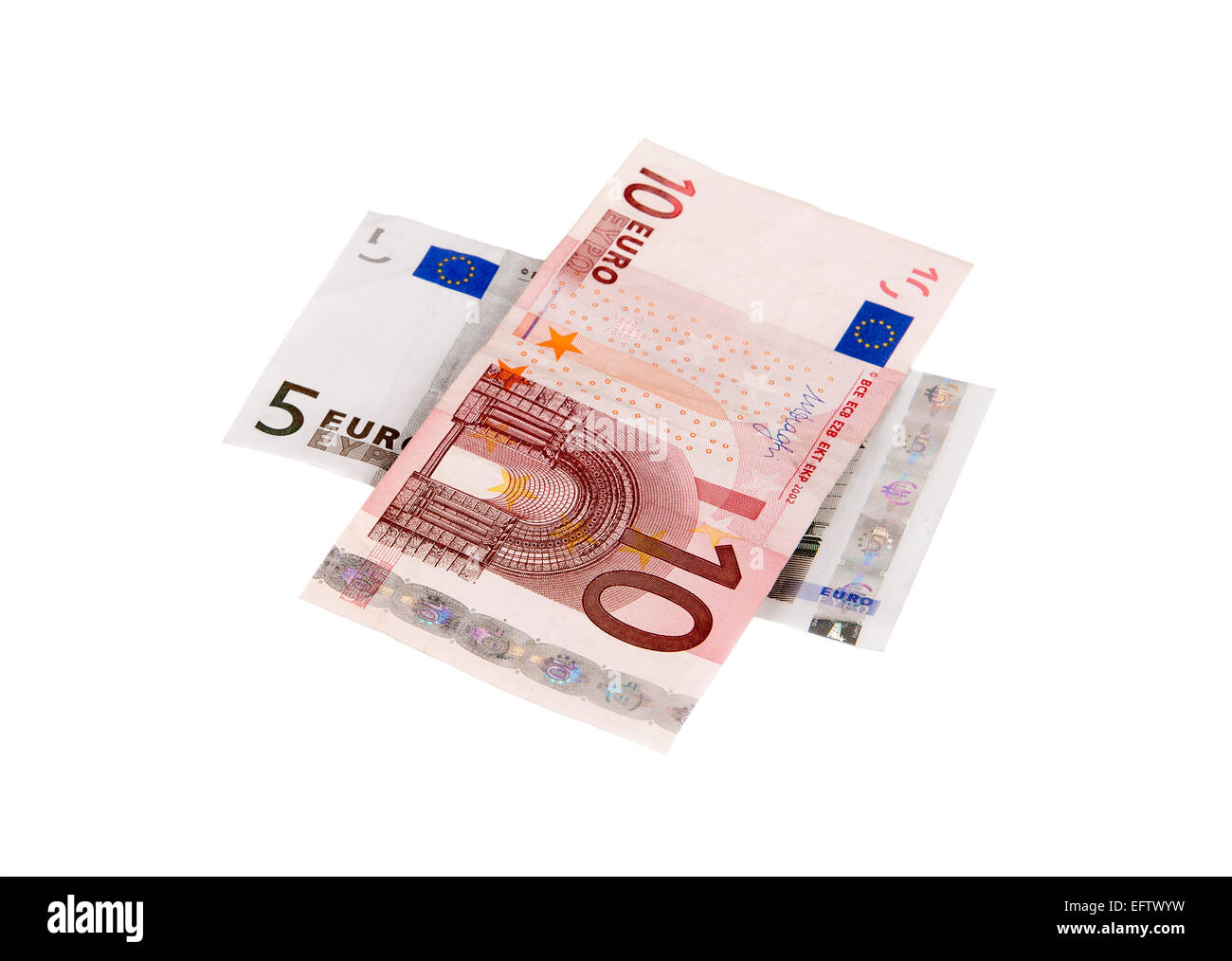 Euro bills isolated on white background Stock Photo - Alamy