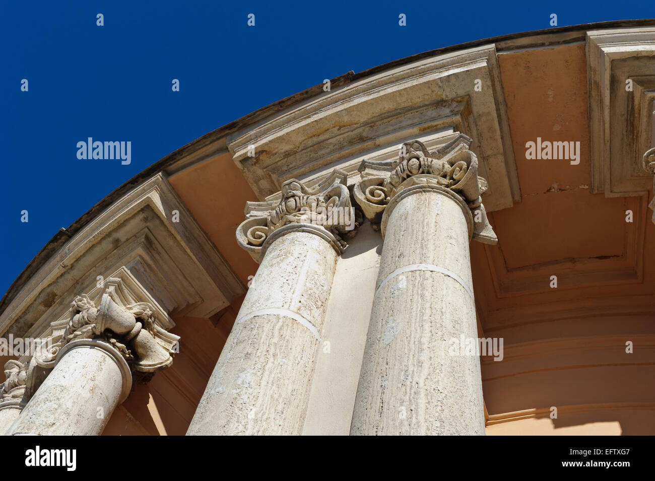 Exterior columns of the small dome of the St Peters Basilica at the ...