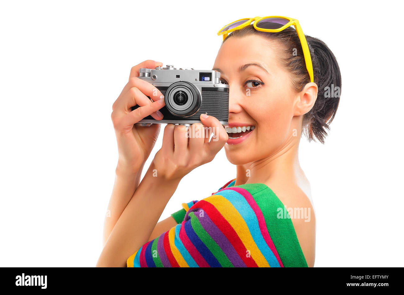 Pretty woman photographer Stock Photo - Alamy