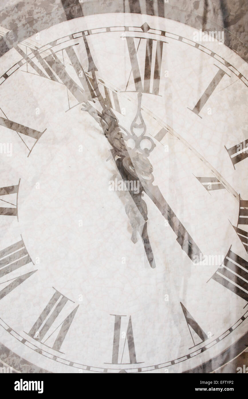 Collage of clocks with rough textured blend Stock Photo - Alamy