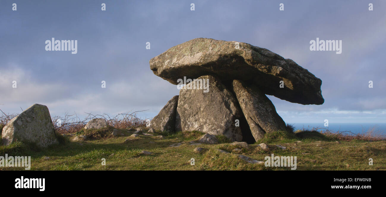 Chun Quoit Neolithic Stone Monument High Resolution Stock Photography ...