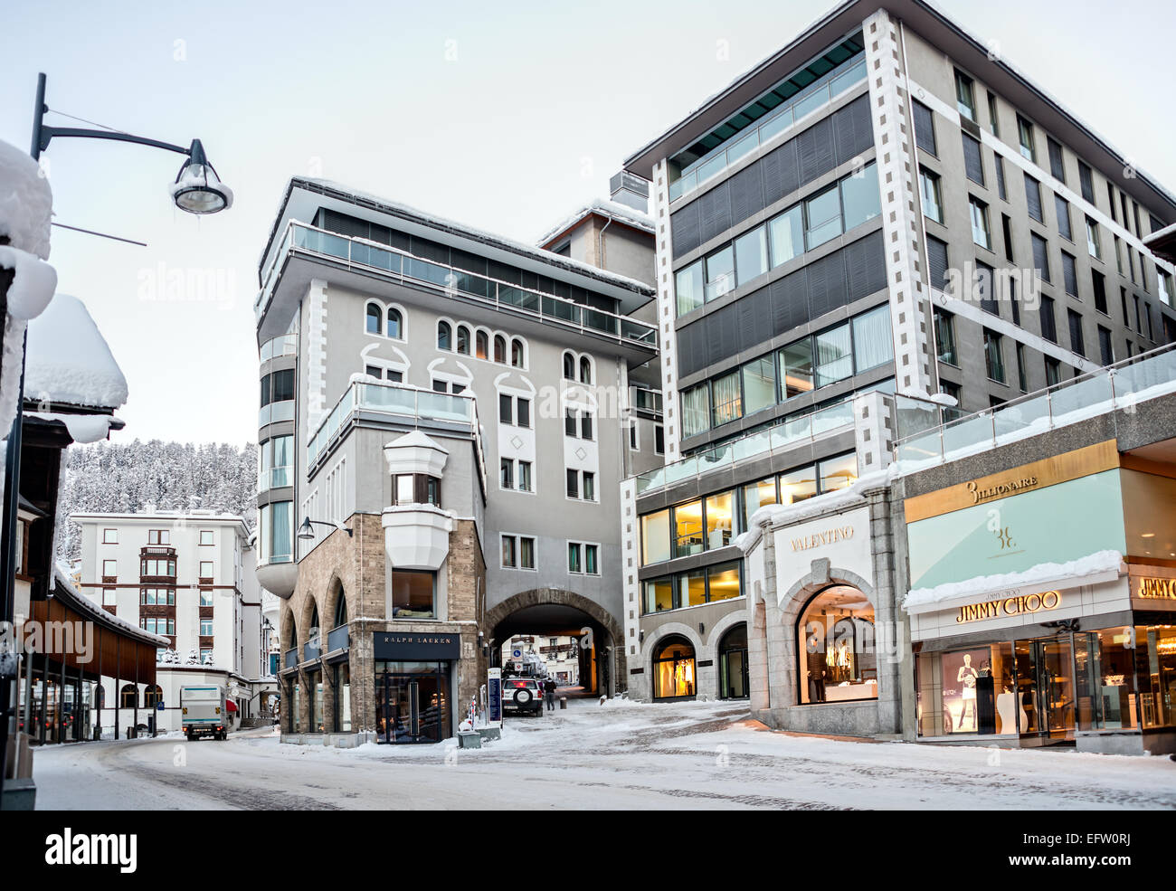 Town center of St.Moritz, Grisons, Switzerland Stock Photo - Alamy