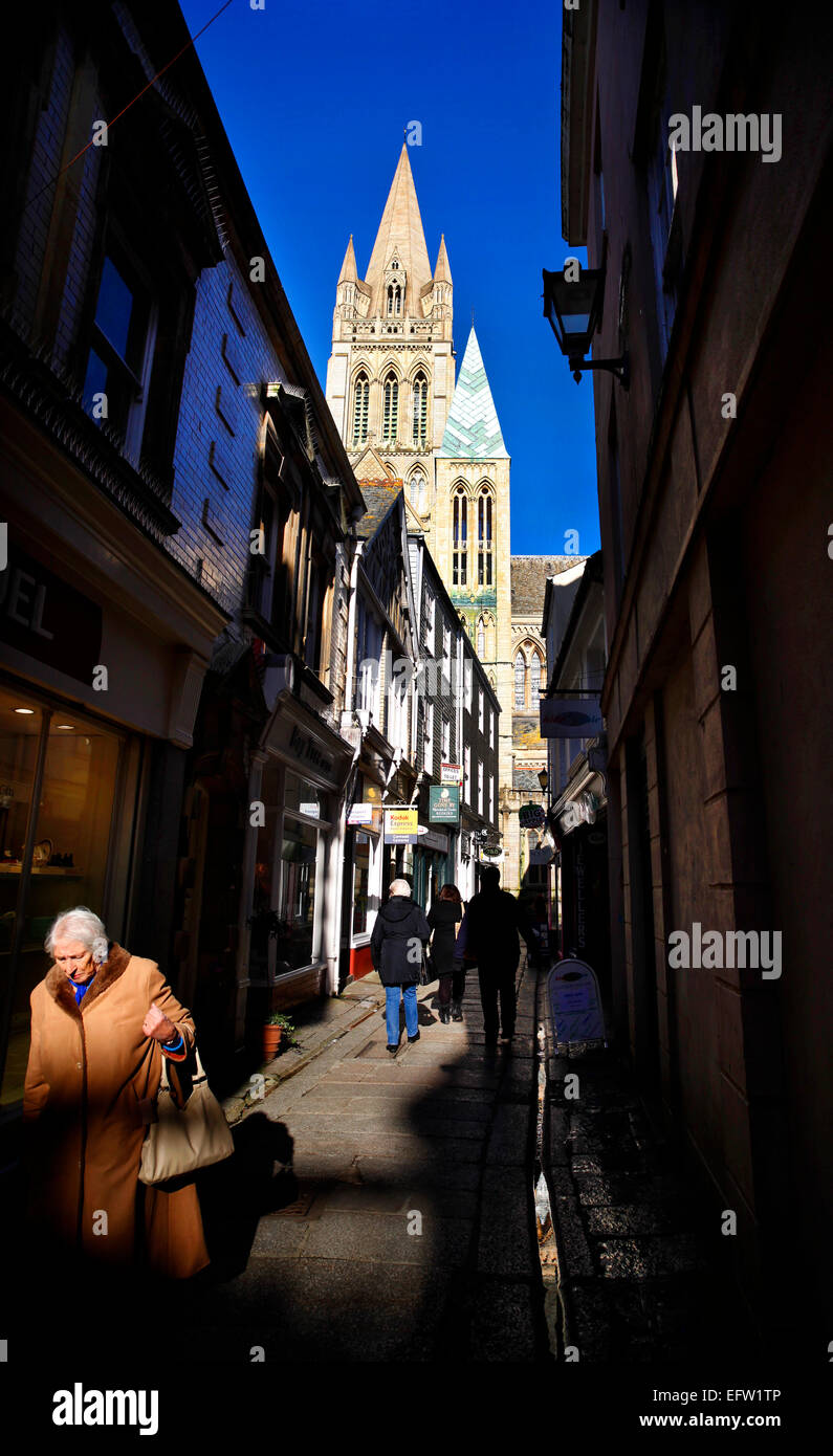 Truro Cathedral seen from Cathedral Lane Stock Photo - Alamy