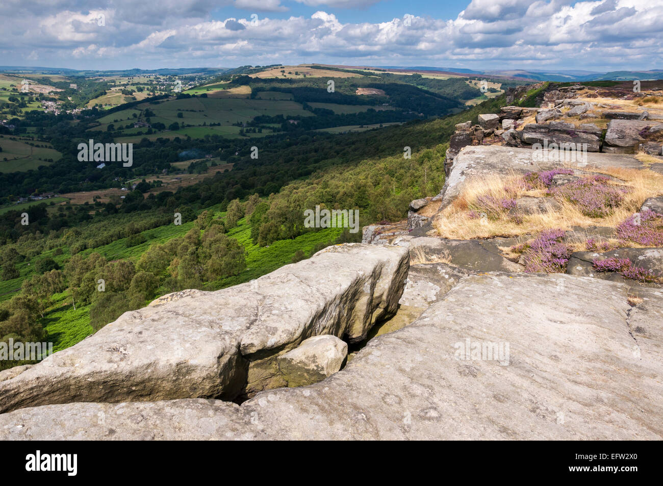 Curbar edge in the Peak District on a sunny summers day Stock Photo - Alamy