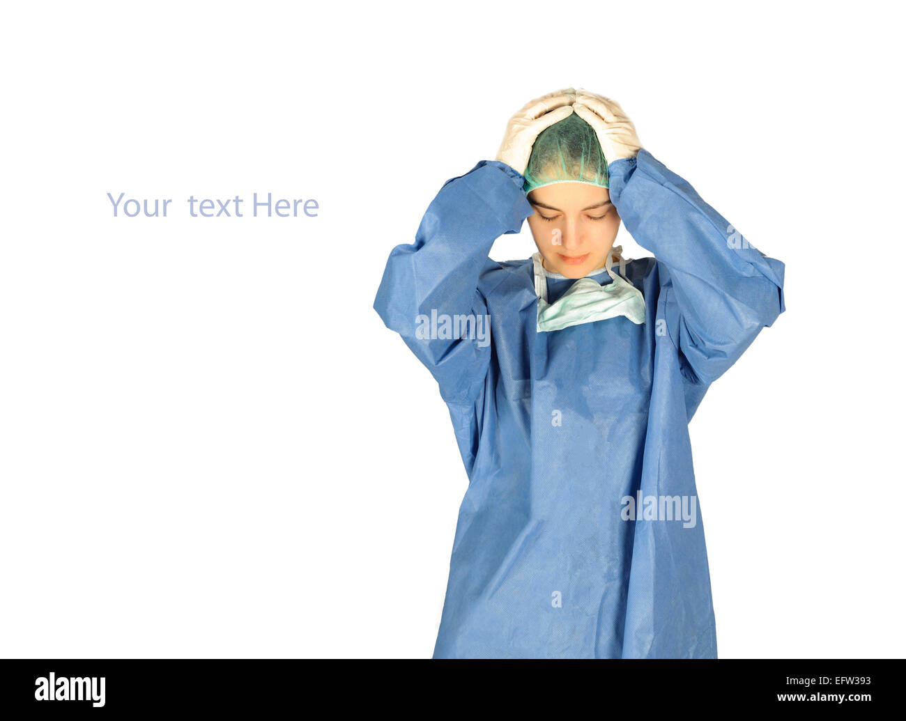 failure guilty doctor regretful young lady surgeon portrait isolated on ...