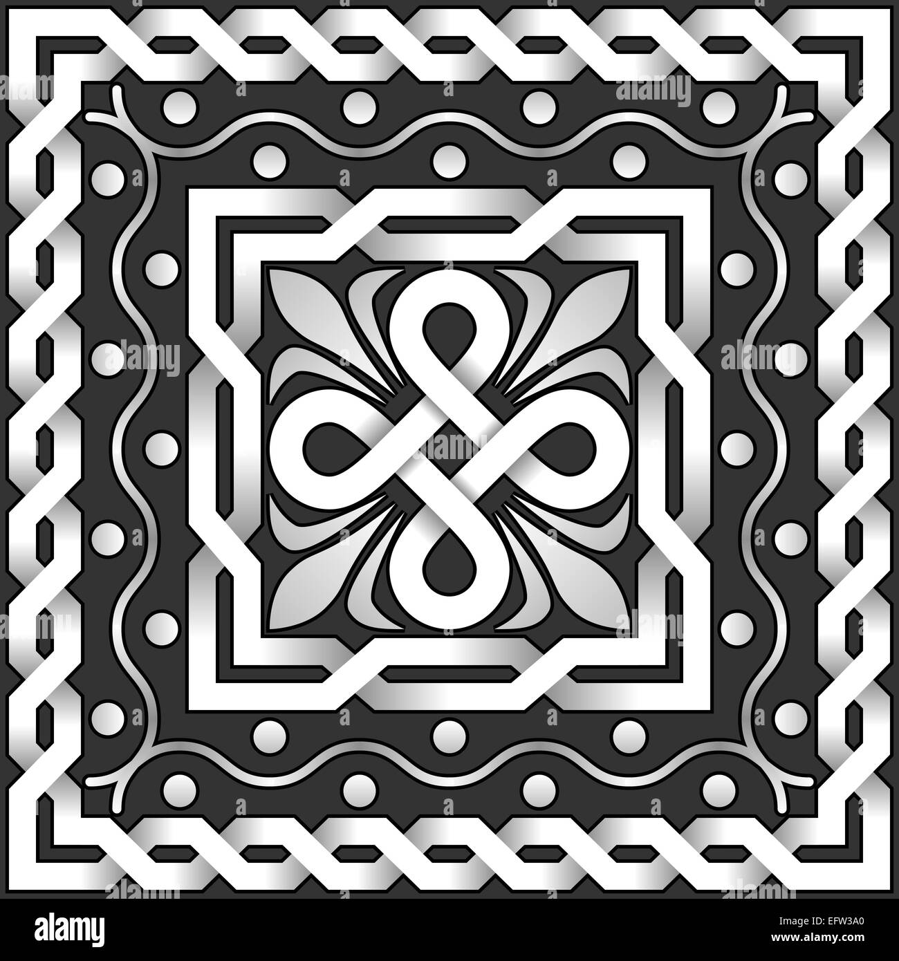 Vector seamless interlacing lines pattern Black and White Stock Photos ...