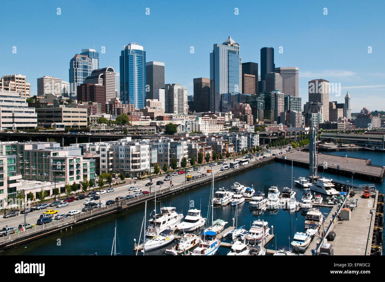 Aerial View of the Seattle Washington Skyline Stock Photo - Alamy