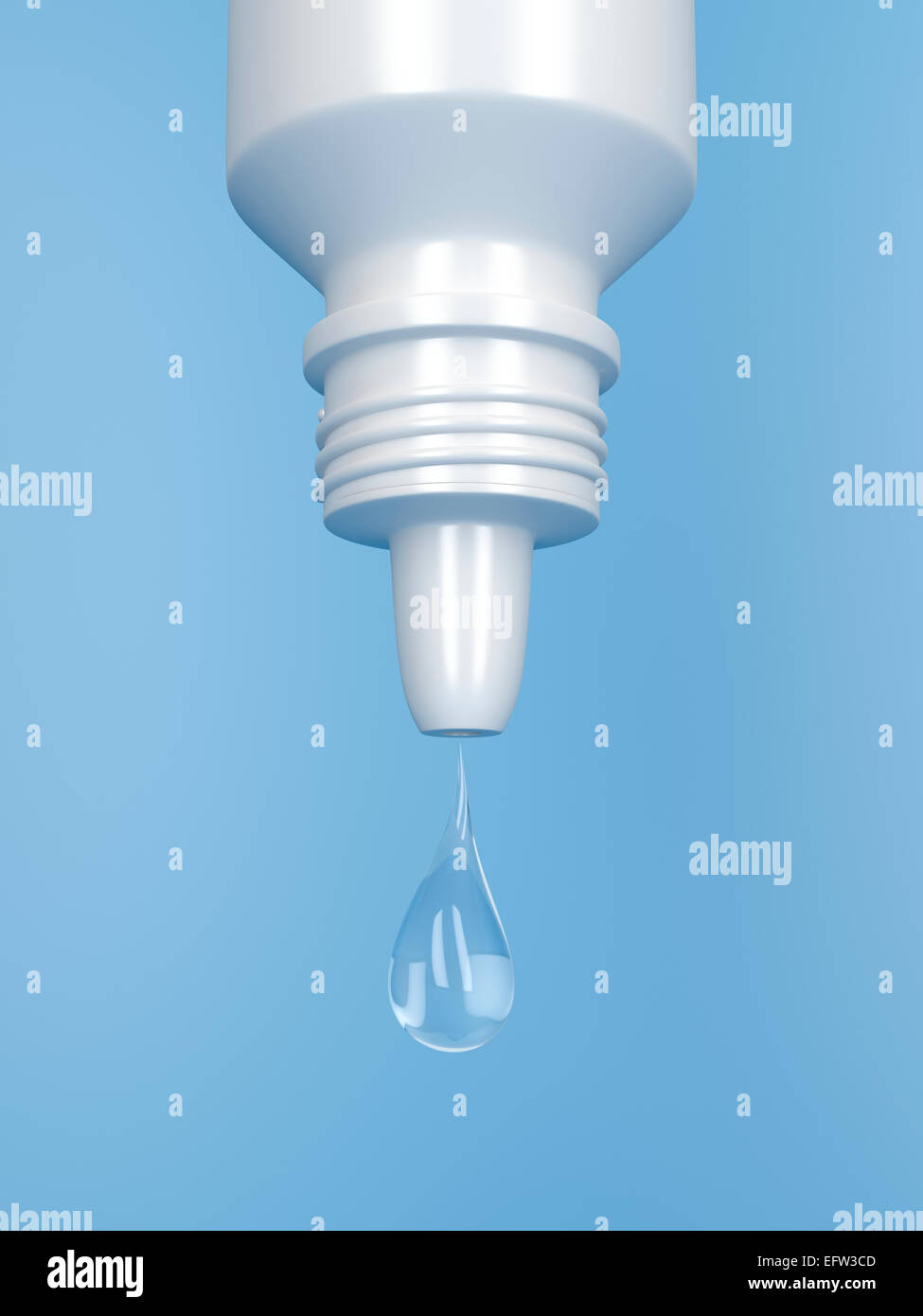 Droplet from white plastic eye drop container Stock Photo - Alamy