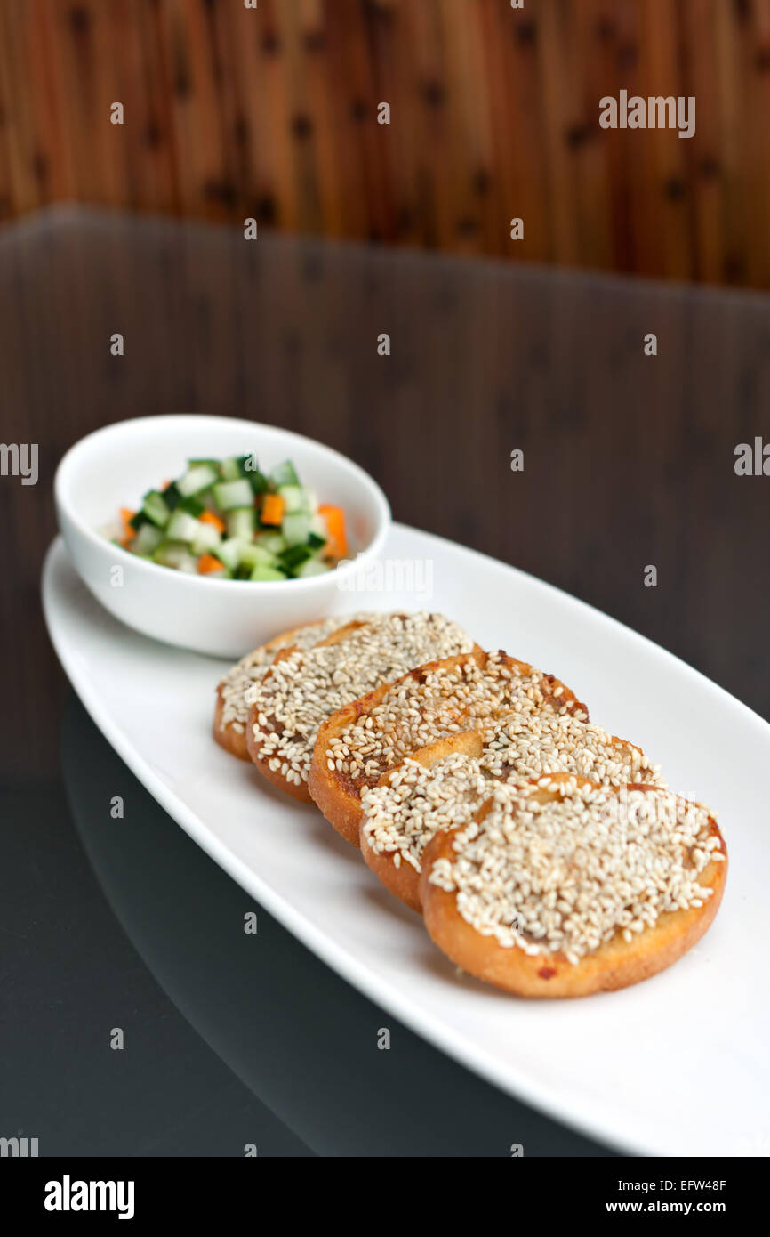 Thai Shrimp Sesame Toasts Stock Photo - Alamy