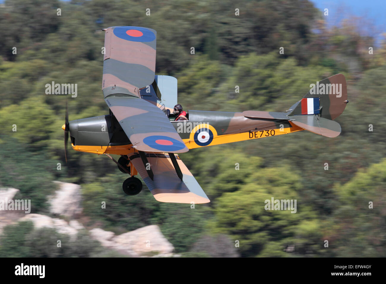 De Havilland Tiger Moth vintage biplane aircraft in the colours of a ...