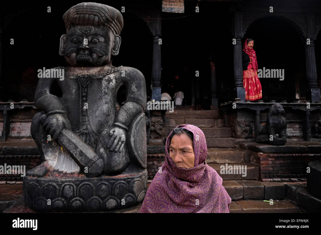 Nepali women at the ancient Dattatraya temple built during the reign of ...