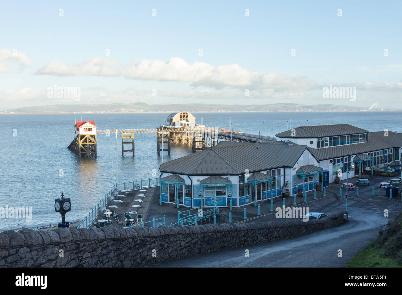Mumbles pier and lifeboat sheds on the South Wales Coast Path in the ...