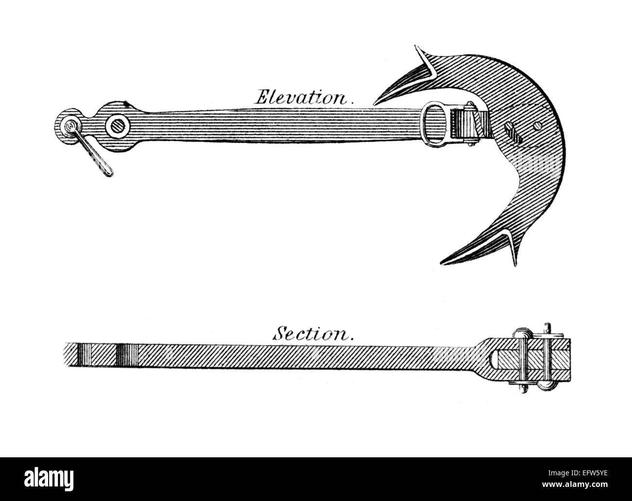 19th century ship anchor Black and White Stock Photos & Images - Alamy
