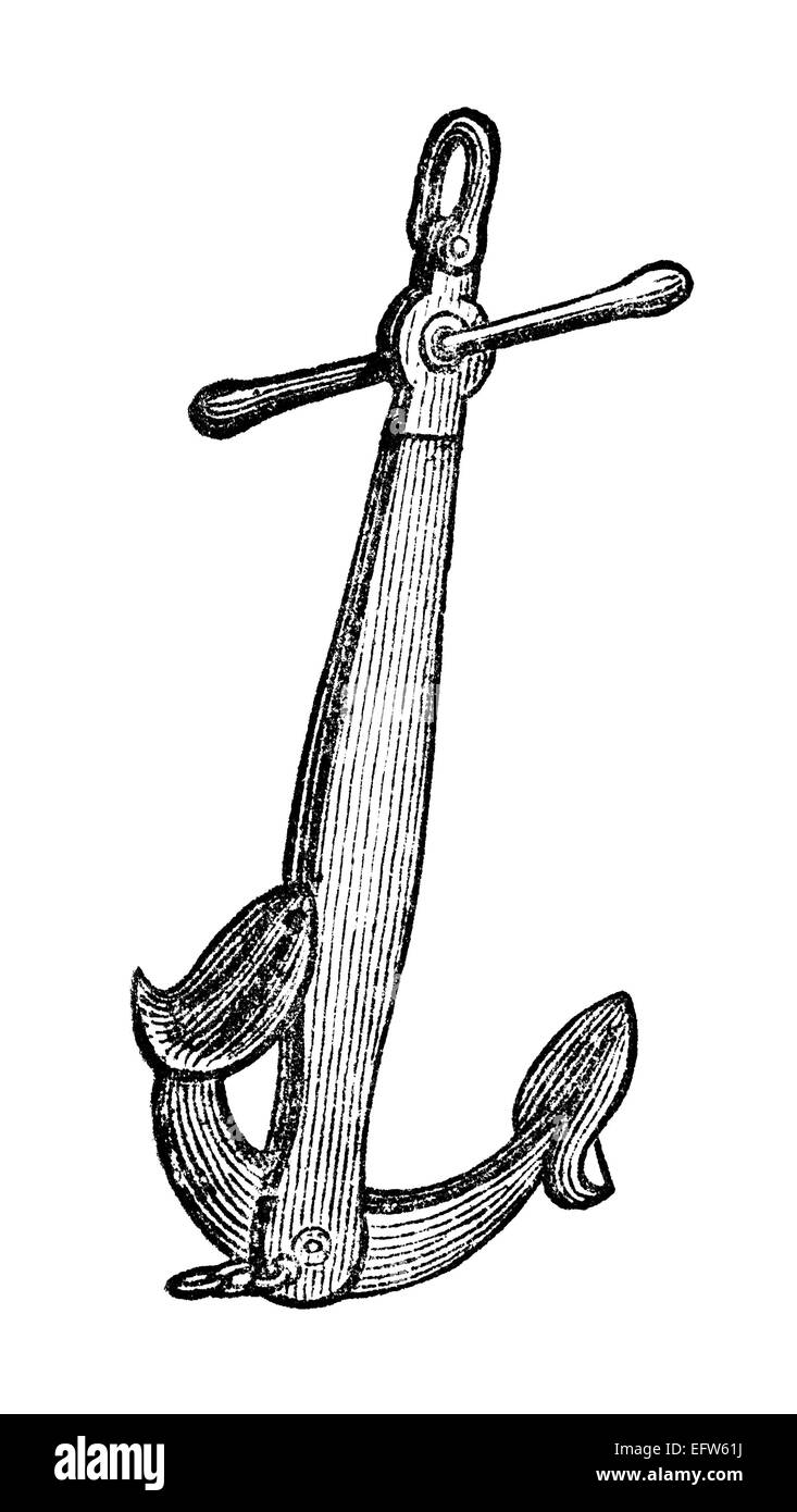 Engraving of an anchor engraving hi-res stock photography and images ...